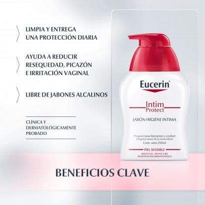EUCERIN INTIM PROTECT JABÓN LIQUIDO DE LIMPIEZA SUAVE 250ML con 20% de ...