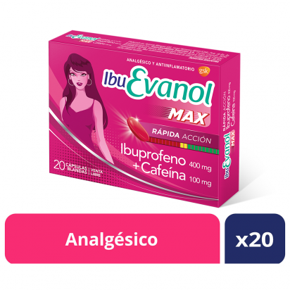 IBU EVANOL MAX RAPIDA ACCION X20 . Tienda Online Anika Farmacia y ...