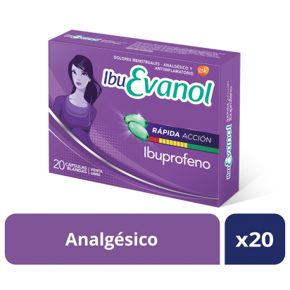 IBU EVANOL RAPIDA ACCION X20 . Tienda Online Anika Farmacia y Perfumería